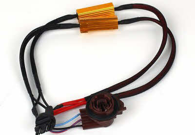 Prewired 3157 resistor harness, simulates regular bulb installation. Each